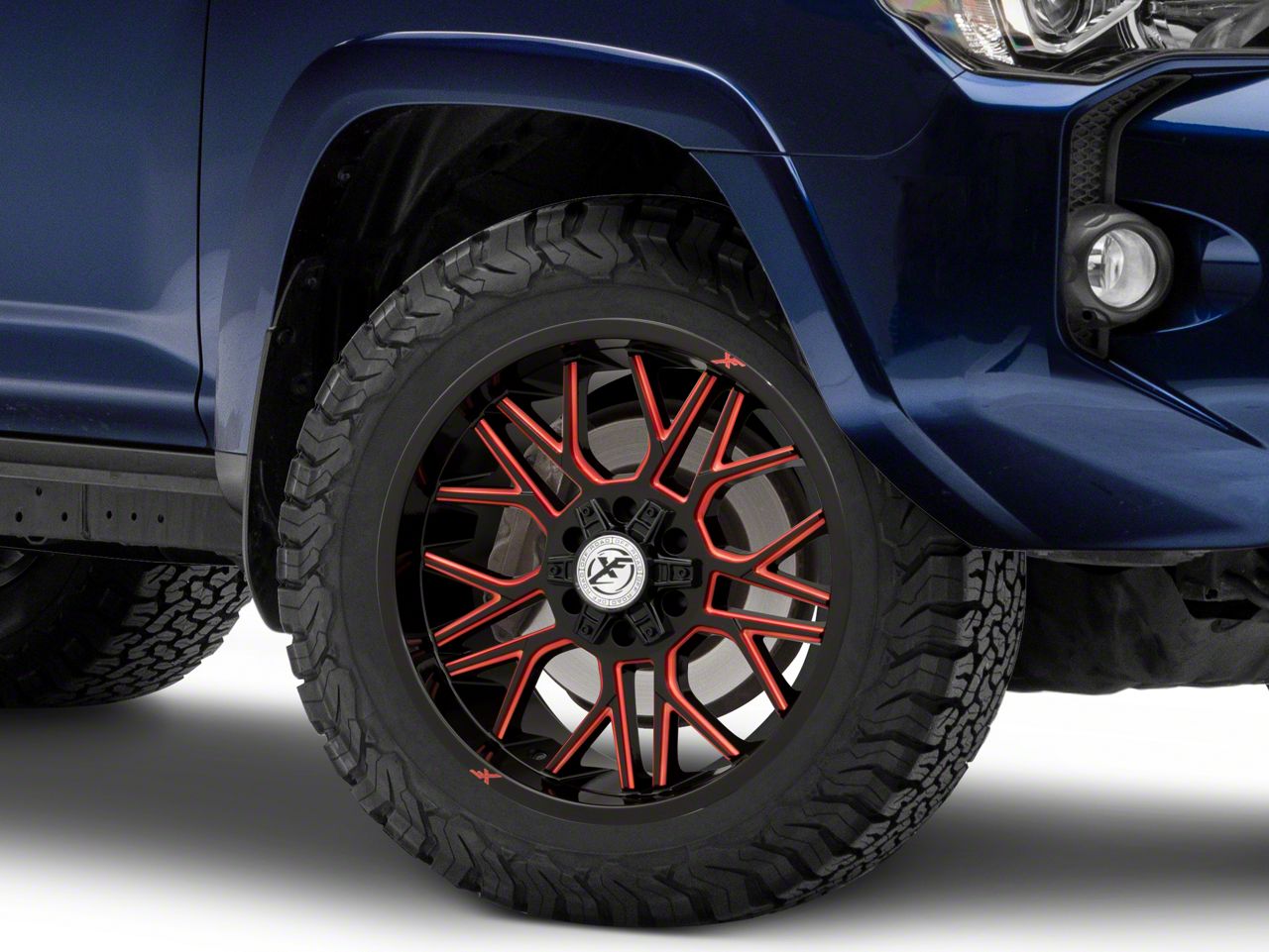 XF Offroad Toyota 4-Runner XF-235 Gloss Black Red Milled 6-Lug Wheel ...