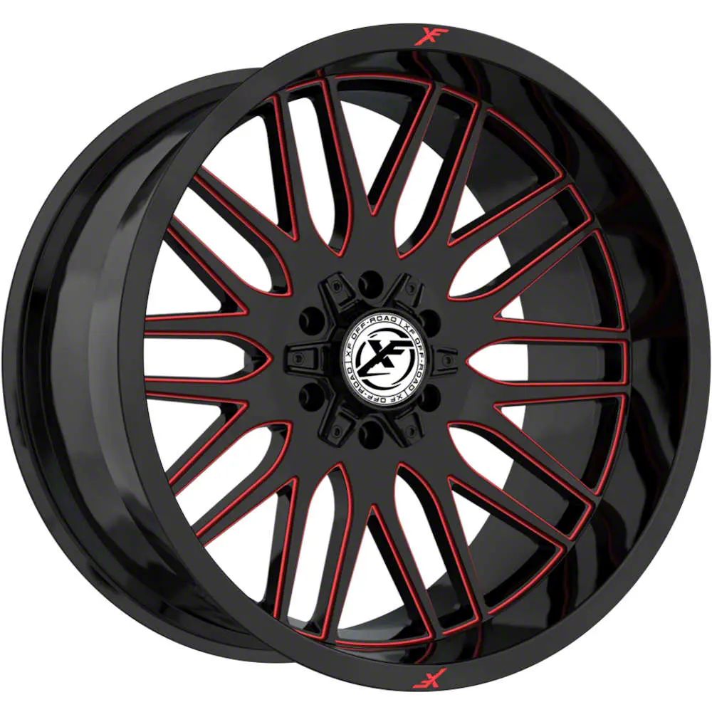 XF Offroad Toyota 4-Runner XF-240 Gloss Black Red Milled 6-Lug Wheel ...