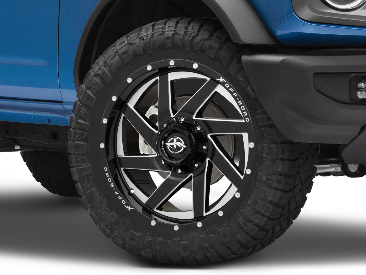 XF Offroad Bronco XF-205 Gloss Black Milled 6-Lug Wheel; 20x10; -12mm ...
