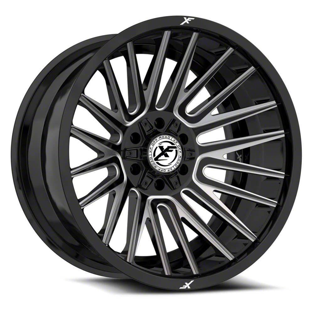 XF Offroad Bronco XF-234 Gloss Black and White Machined 6-Lug Wheel ...