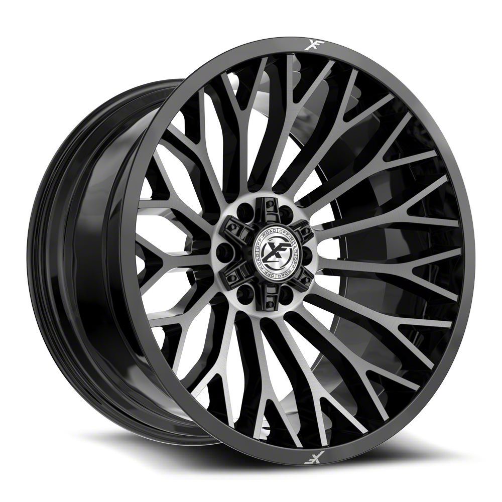 XF Offroad Bronco XF-237 Gloss Black and Brushed Double Dark Tint 6-Lug ...