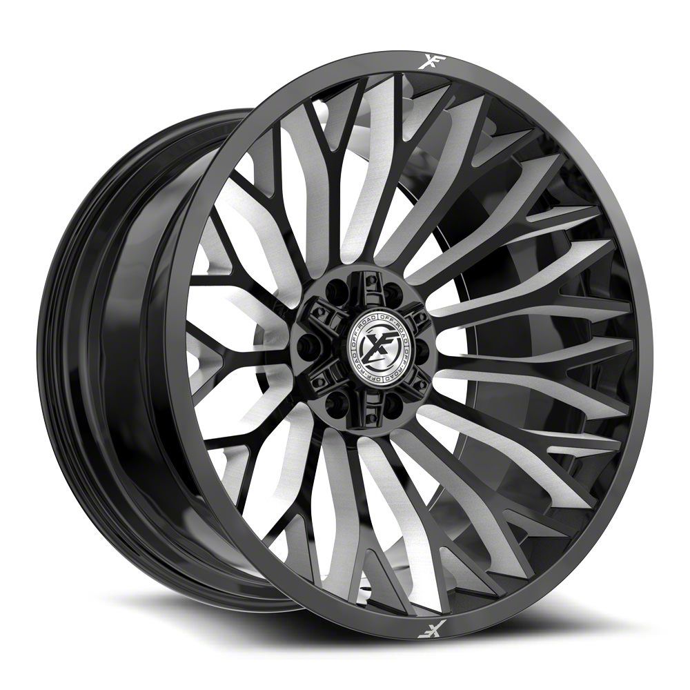 XF Offroad Bronco XF-237 Gloss Black and Milled 6-Lug Wheel; 24x14 ...
