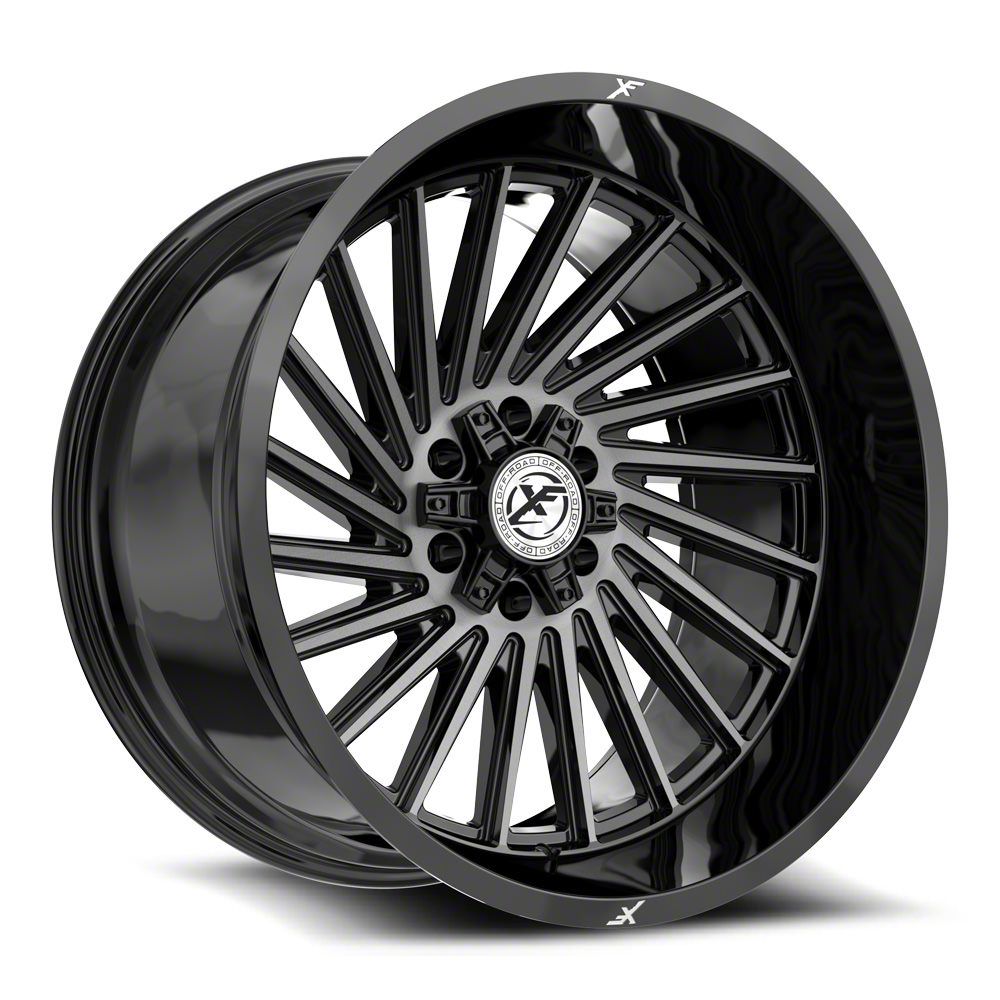 XF Offroad Bronco XF-239 Gloss Black and Brushed Double Dark Tint 6-Lug ...