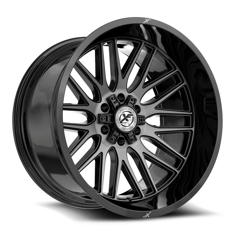 XF Offroad Bronco XF-240 Gloss Black and Brushed Double Dark Tint 6-Lug ...