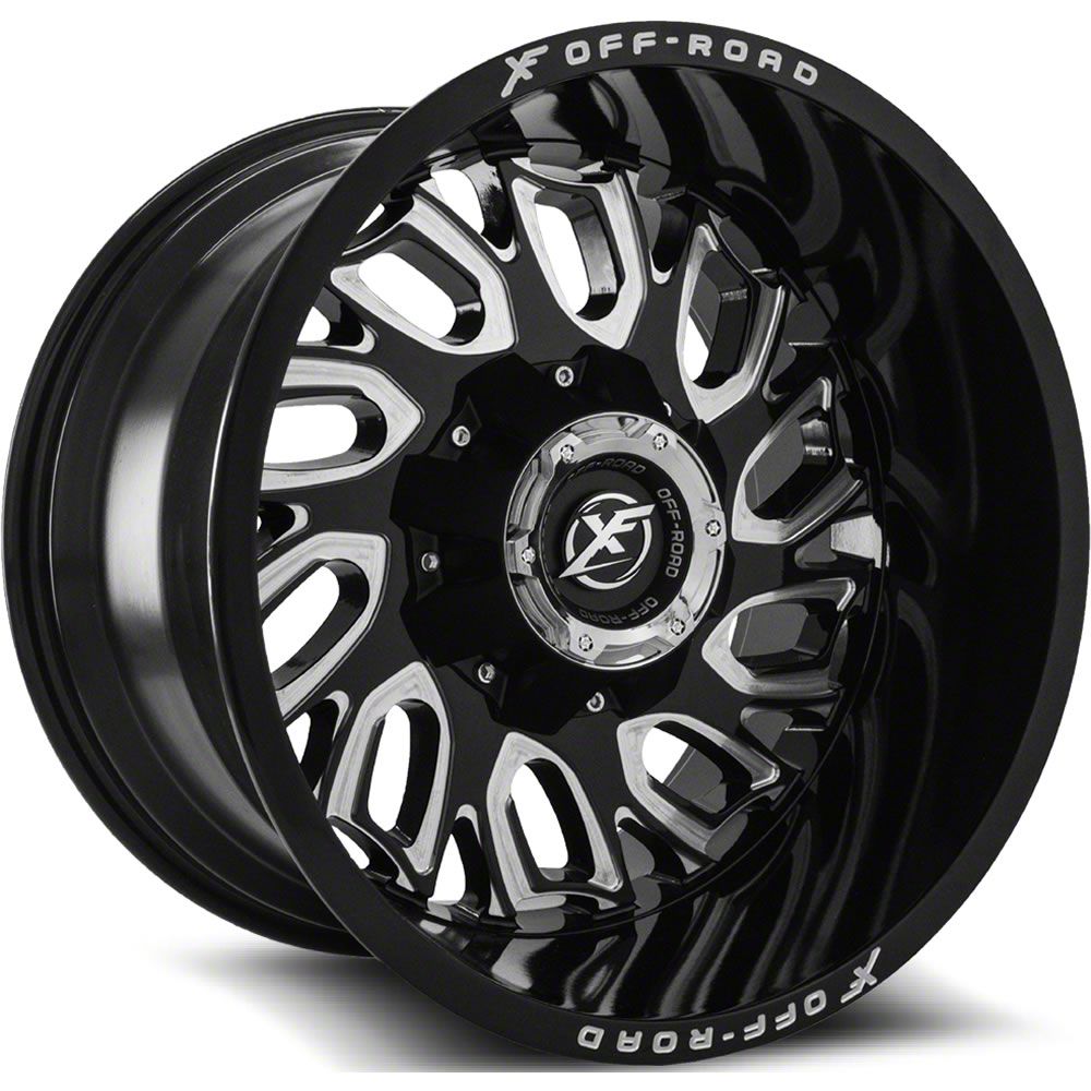 XF Offroad Jeep Wrangler XF-207 Gloss Black Milled Wheel; 20x12; -44mm ...