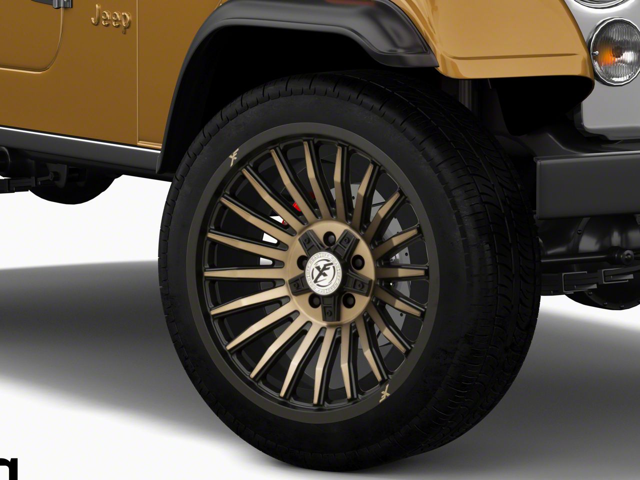 XF Offroad Jeep Wrangler XF-231 Satin Black Machined with Bronze Double ...