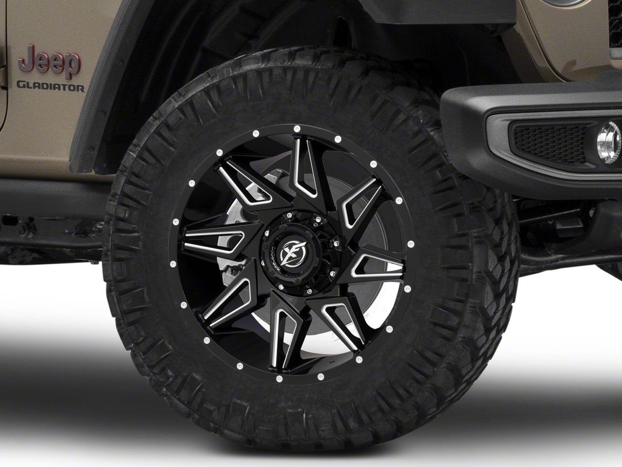 XF Offroad Jeep Gladiator XF-218 Gloss Black Milled Wheel; 20x12; -44mm ...