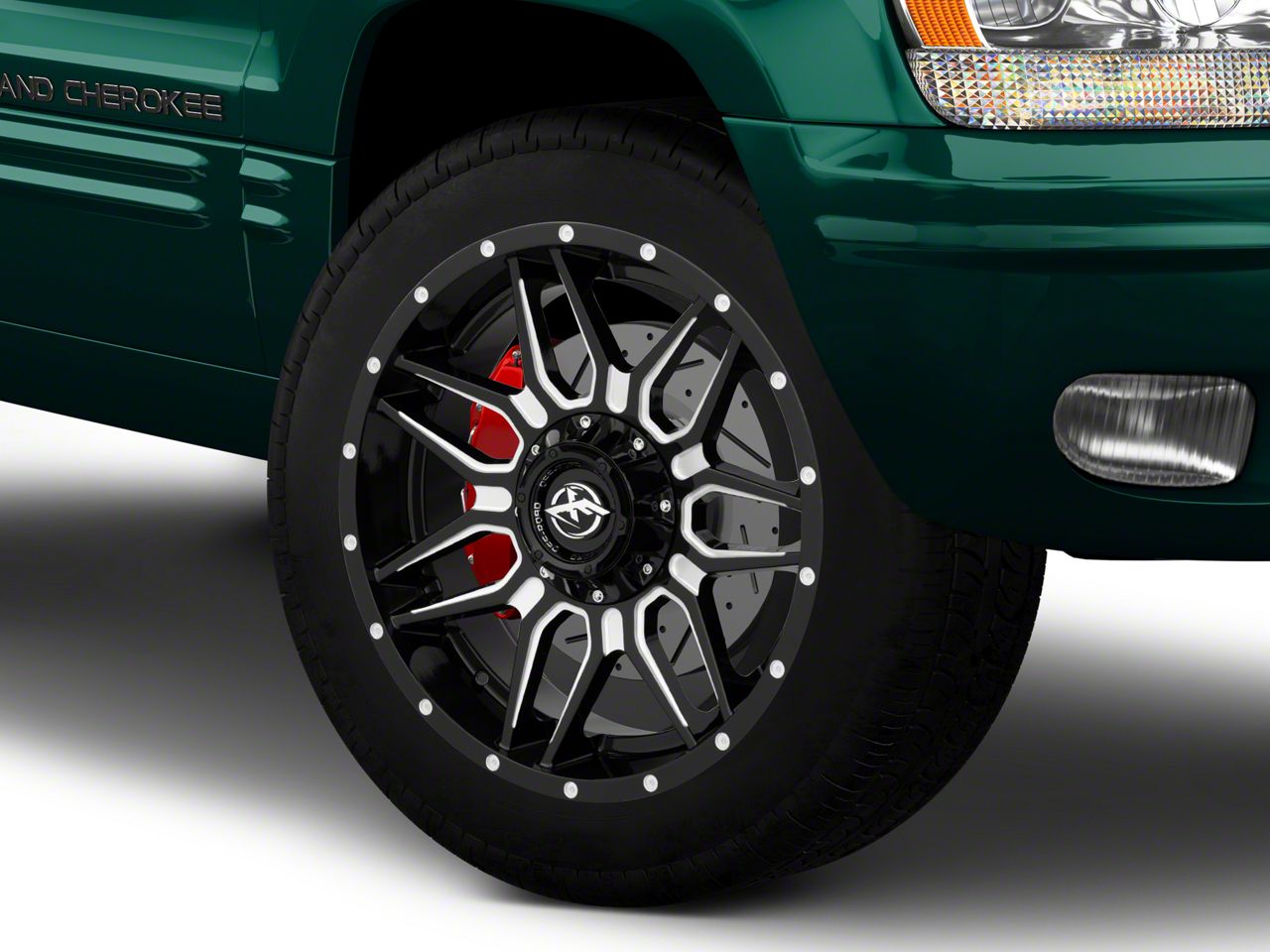 XF Offroad Jeep Grand Cherokee XF-222 Gloss Black Milled Wheel; 20x9 ...