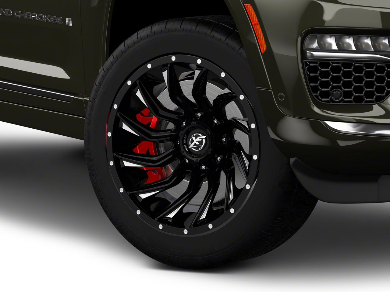 XF Offroad Jeep Grand Cherokee XF-224 Gloss Black Milled Wheel; 20x12 ...