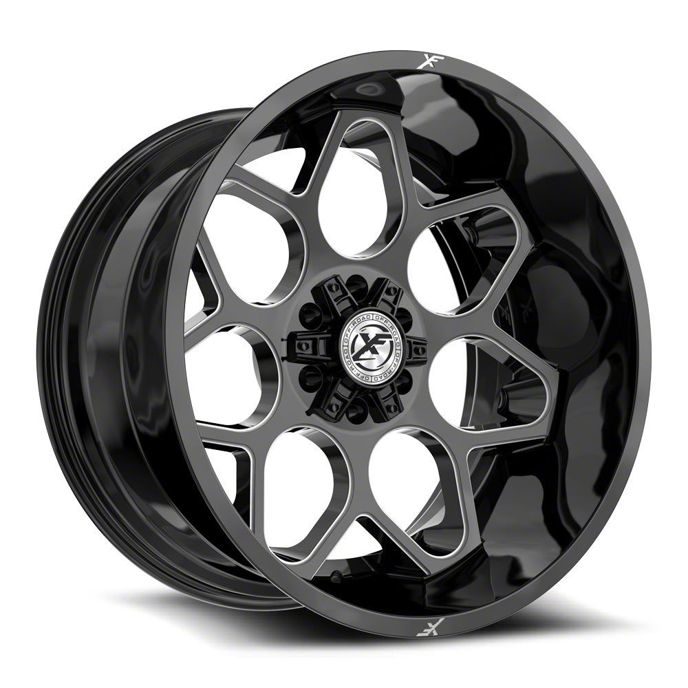 XF Offroad Jeep Grand Cherokee XF-233 Gloss Black and Milled Wheel ...
