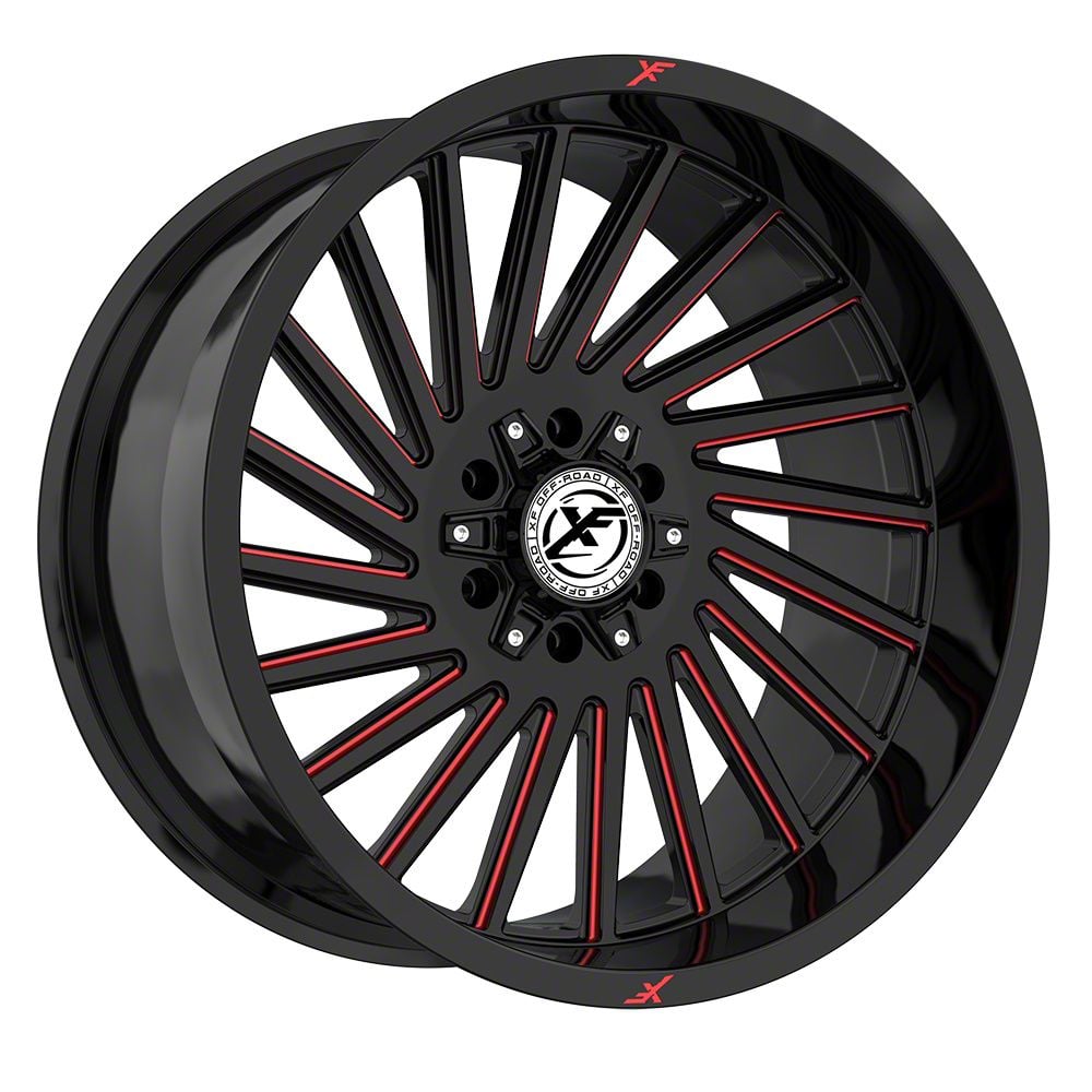 XF Offroad Jeep Grand Cherokee XF-239 Gloss Black and Red Milled Wheel ...