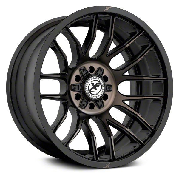 XF Offroad Jeep Wrangler XF-232 Satin Black Machined with Bronze Double ...