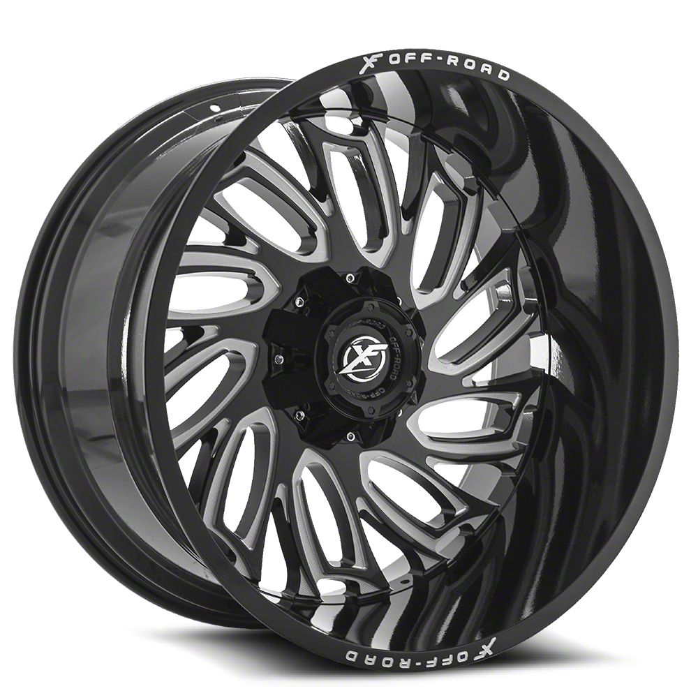 XF Offroad Jeep Wrangler XF-207 Gloss Black and Milled Wheel; 20x12 ...
