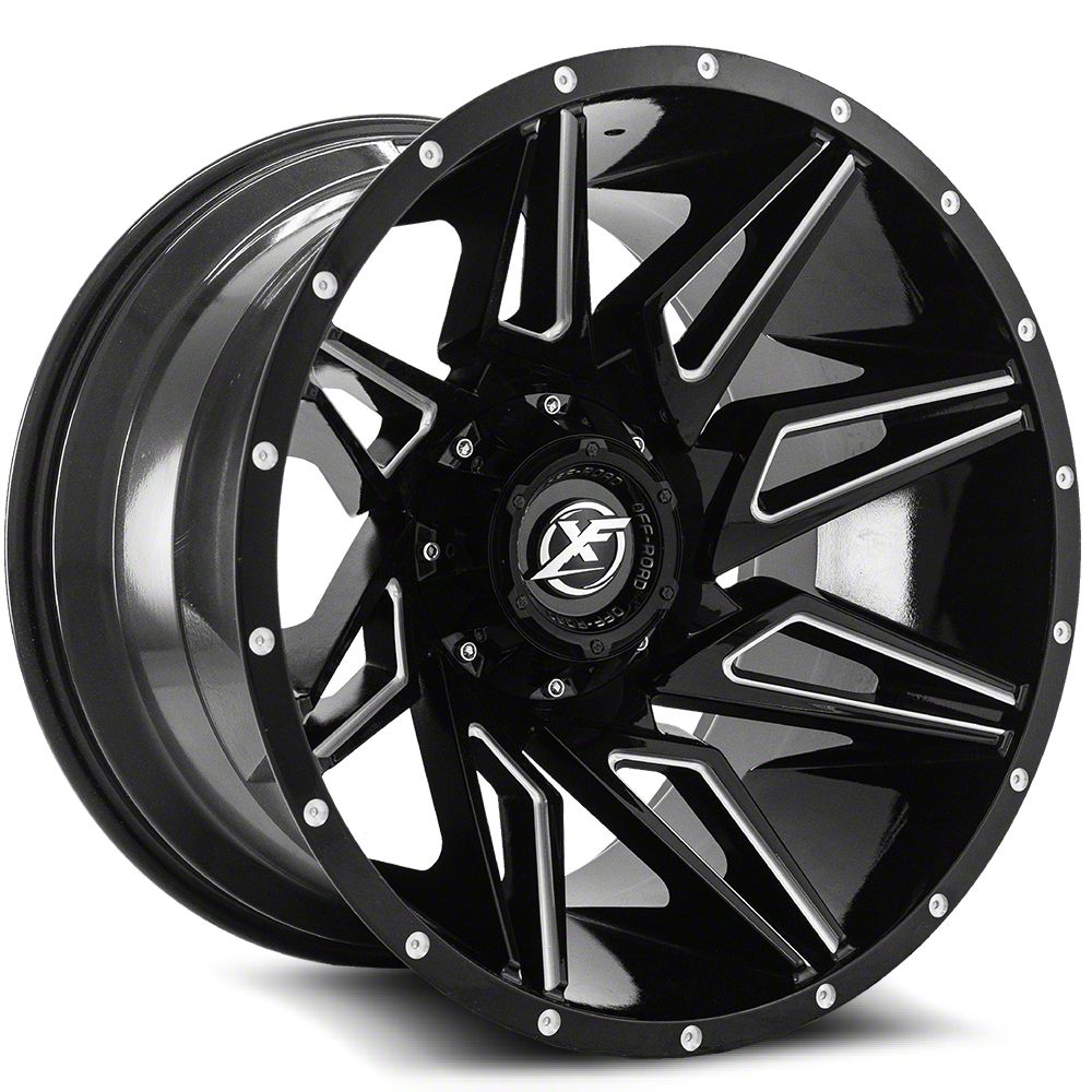 XF Offroad Jeep Wrangler XF-218 Gloss Black and Milled Wheel; 20x12 ...