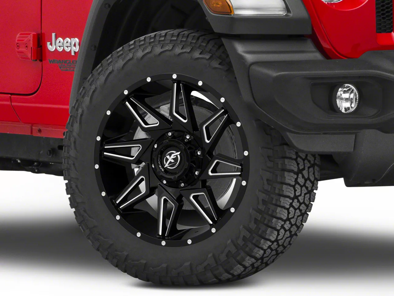 XF Offroad Jeep Wrangler XF-218 Gloss Black Milled Wheel; 20x12; -44mm ...