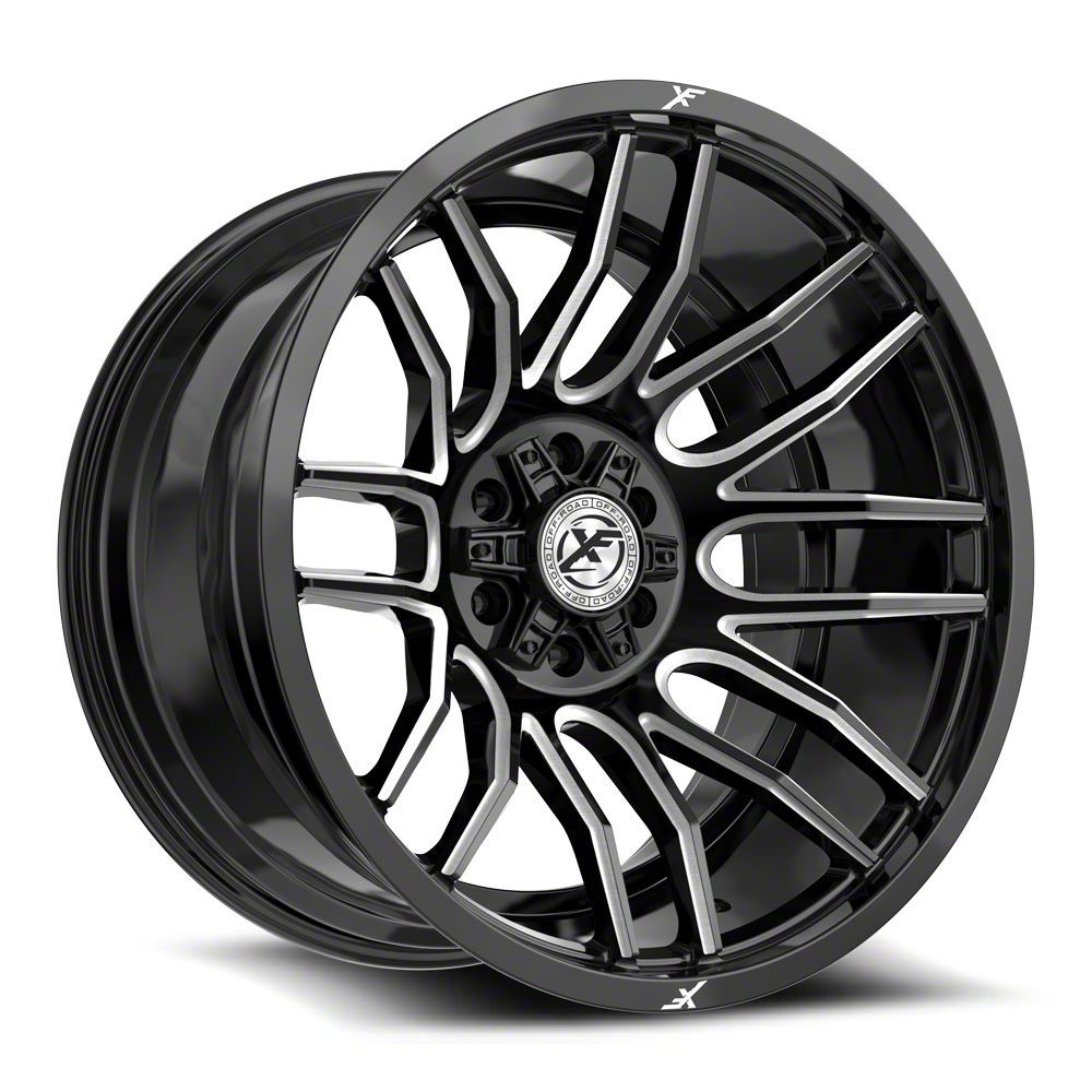 XF Offroad Jeep Wrangler XF-232 Gloss Black and Milled Wheel; 22x12; -44mm Offset XF ...