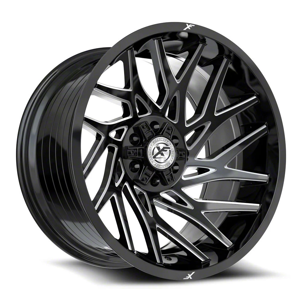 Xf Offroad Titan Xf 229 Gloss Black And Milled 6 Lug Wheel 26x14