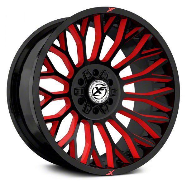 XF Offroad Titan XF-237 Gloss Black with Red Windows 6-Lug Wheel; 20x10 ...