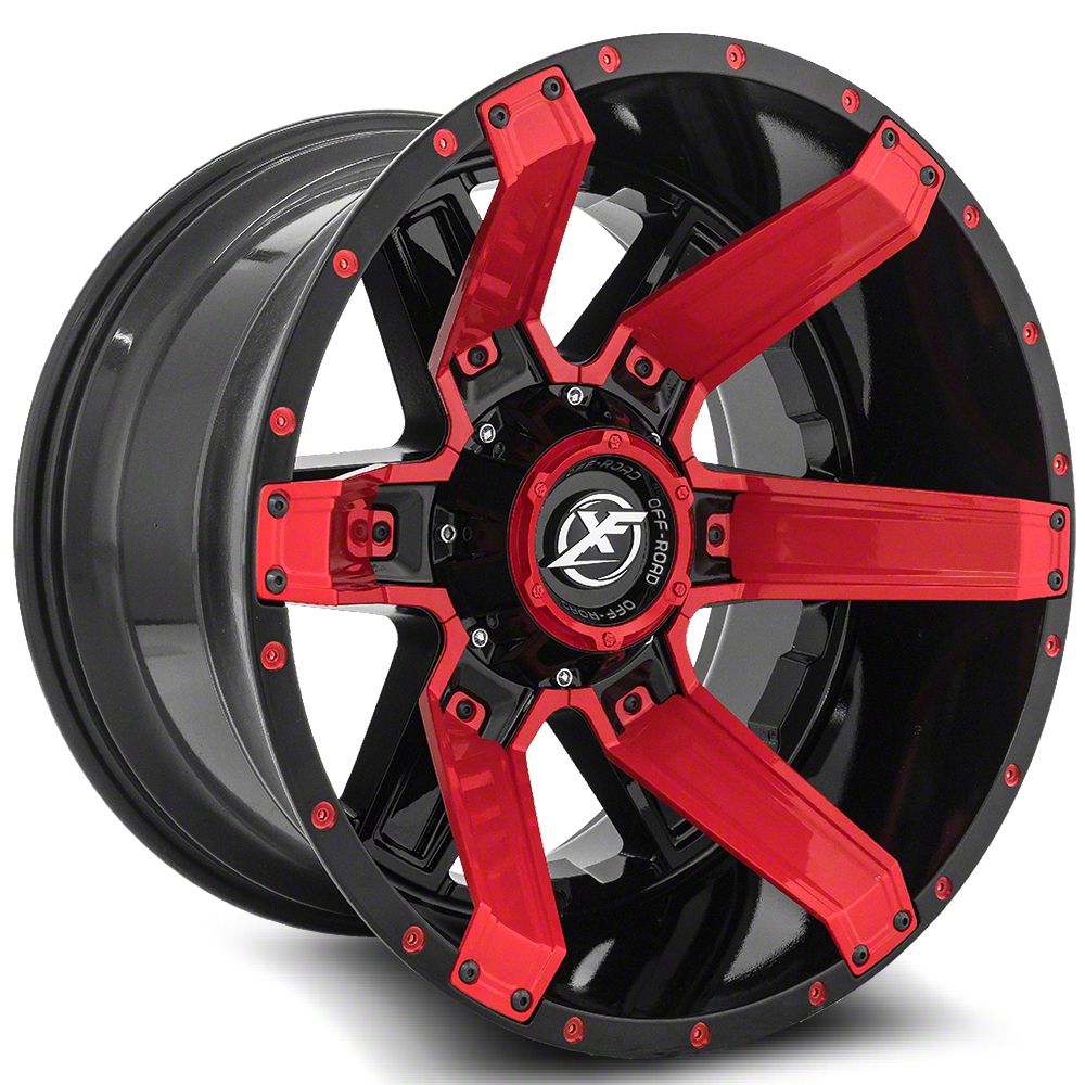 XF Offroad Titan XD XF-214 Gloss Black with Red Inserts 6-Lug Wheel ...