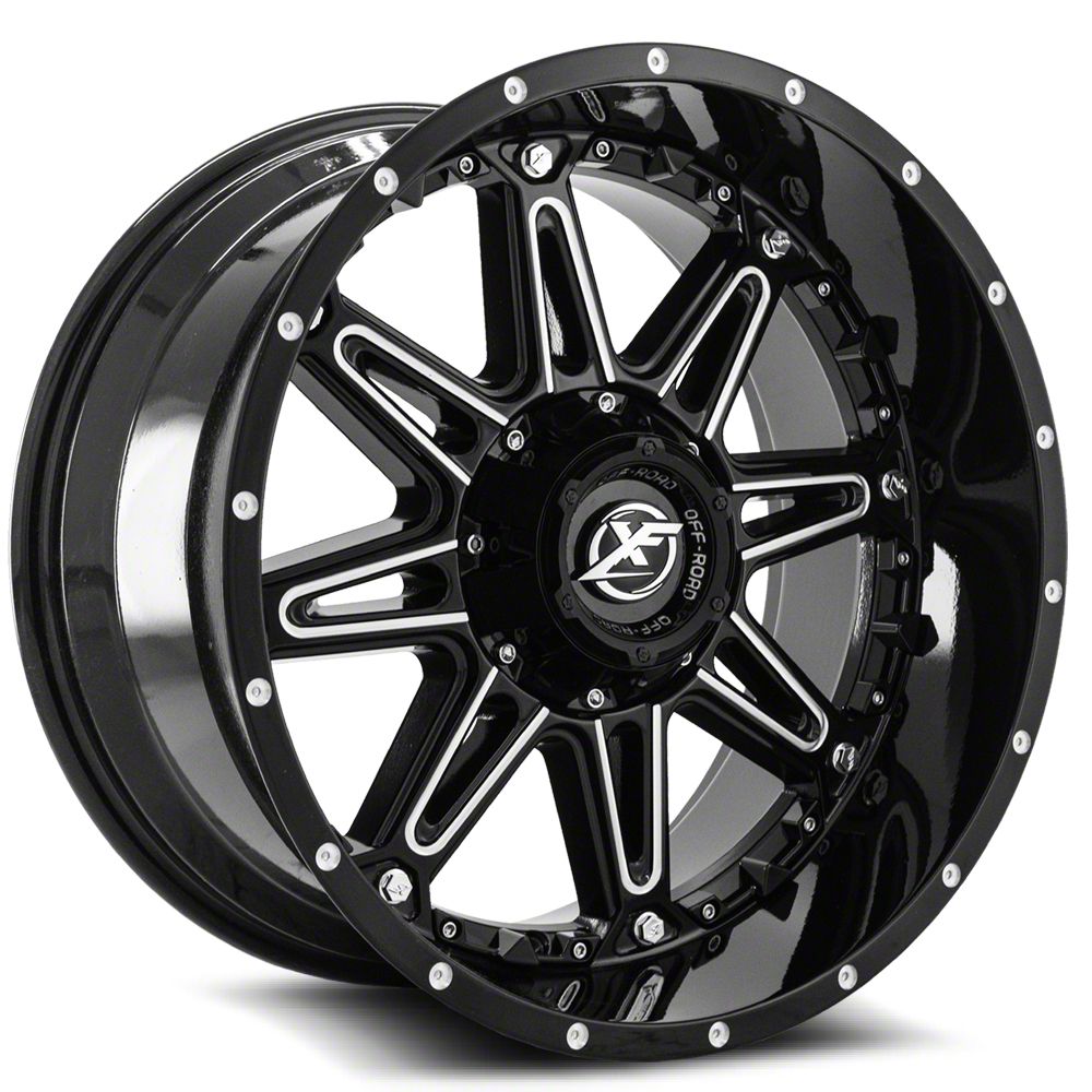 XF Offroad Titan XD XF-217 Gloss Black and Milled with Black Inserts 6 ...