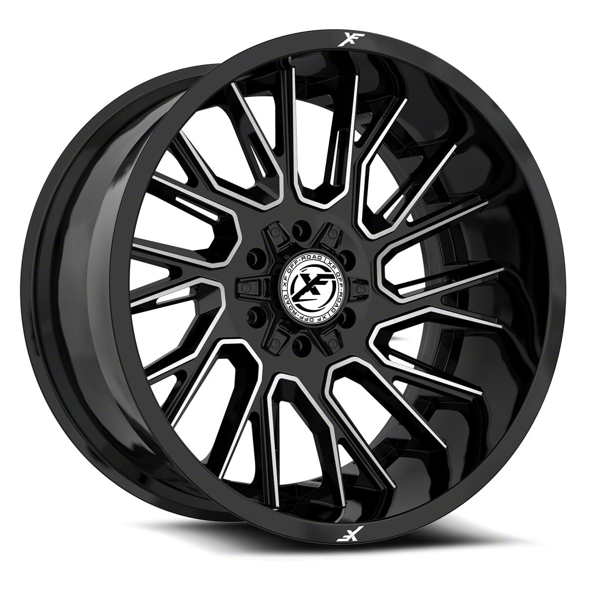 XF Offroad Titan XD XF-230 Gloss Black and Milled 6-Lug Wheel; 18x9 ...