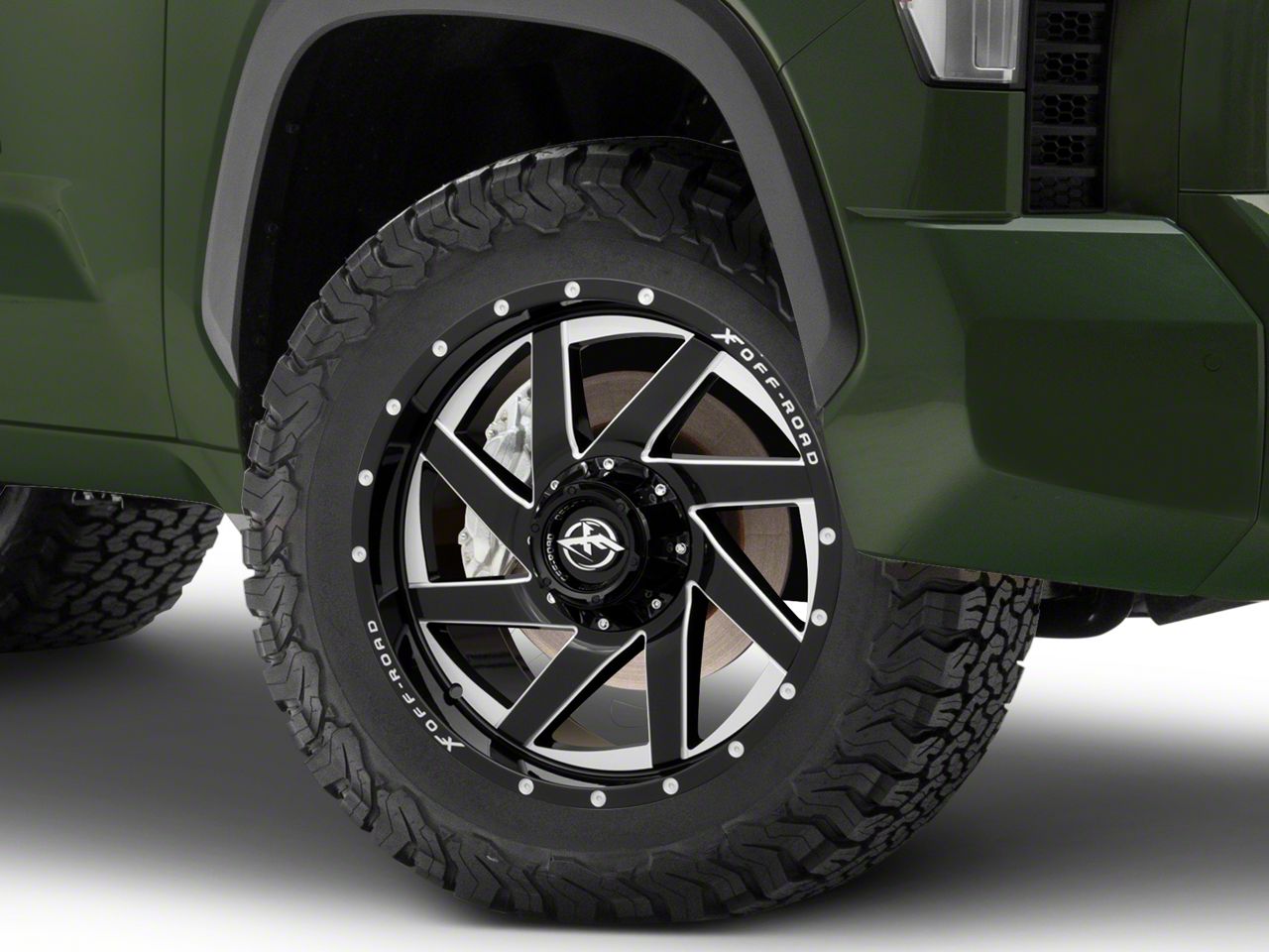 XF Offroad Tundra XF-205 Gloss Black Milled 6-Lug Wheel; 20x10; -12mm ...