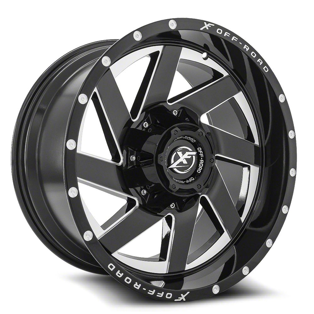 XF Offroad Tundra XF-205 Gloss Black and Milled 5-Lug Wheel; 20x10 ...