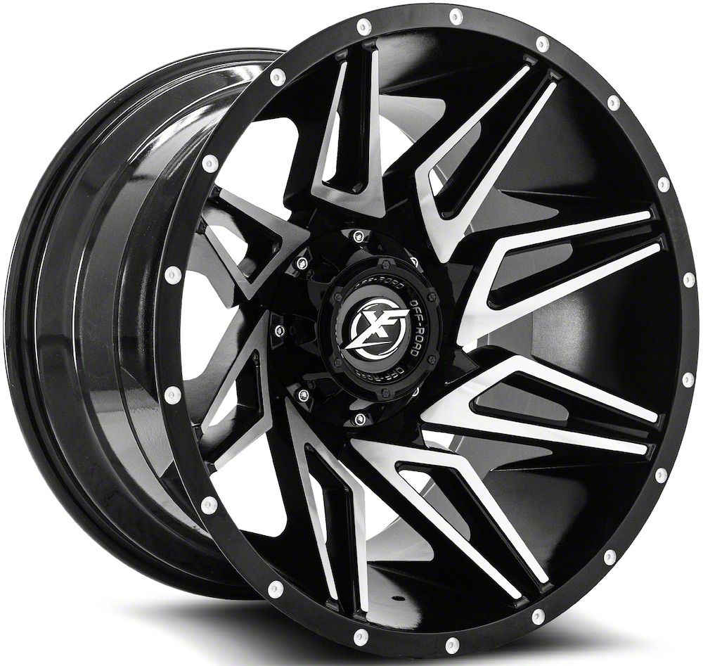 XF Offroad Tundra XF-218 Gloss Black Machined 6-Lug Wheel; 20x12; -44mm ...