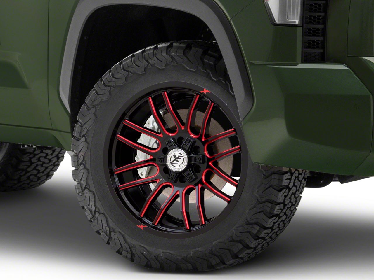 XF Offroad Tundra XF-232 Gloss Black Red Milled 6-Lug Wheel; 20x10 ...