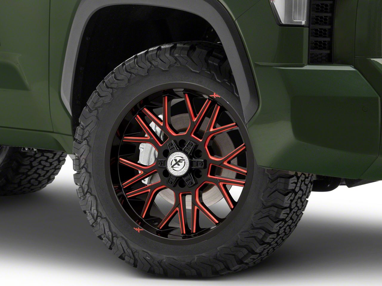 XF Offroad Tundra XF-235 Gloss Black Red Milled 6-Lug Wheel; 20x10 ...