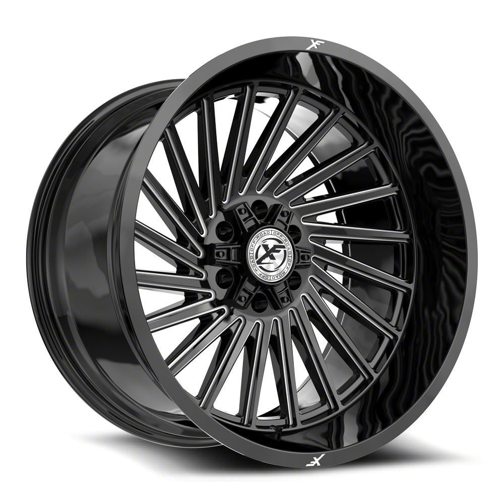 XF Offroad Tundra XF-239 Gloss Black and Milled 6-Lug Wheel; 22x12 ...