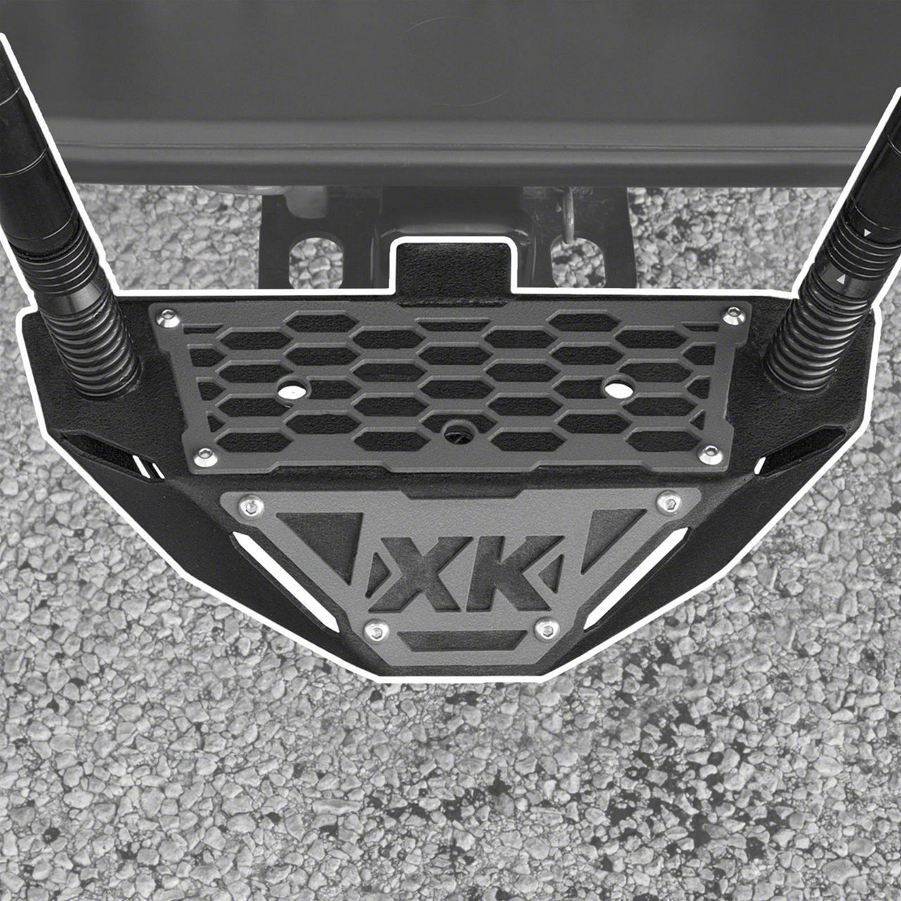 XK Glow Jeep Gladiator 2-Inch Hitch Receiver Step and Whip Plate XK-HITCH (Universal; Some ...