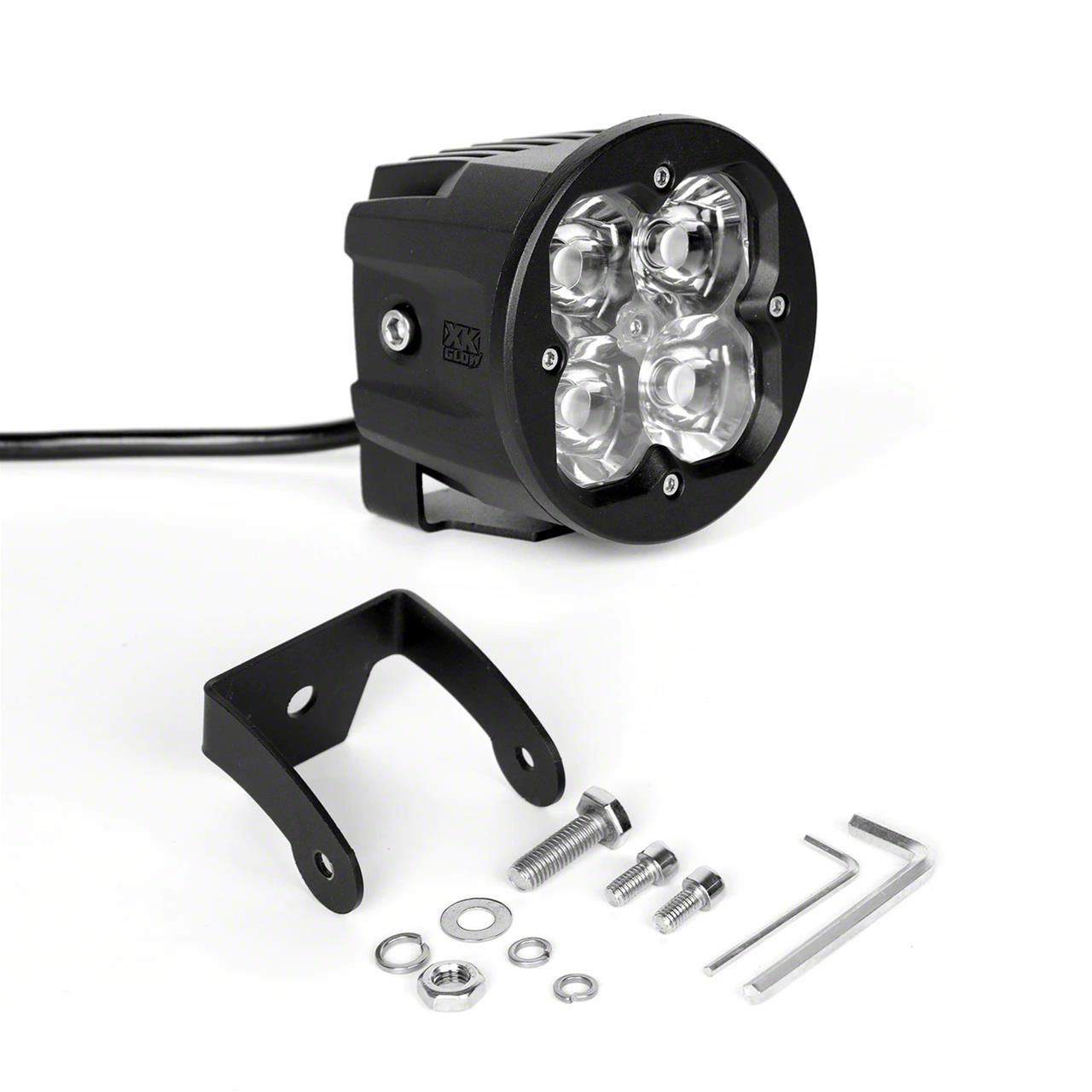 XK Glow Jeep Gladiator App Controlled C3 Round LED Cube Light Kit with Controller Upgrade; Spot ...