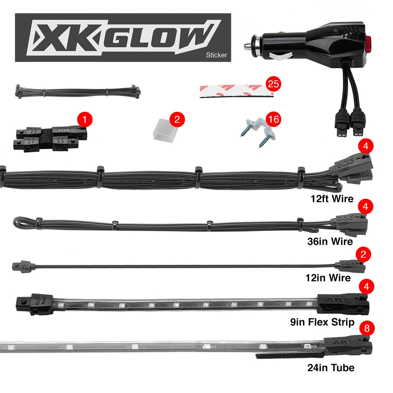 XK Glow Tacoma Interior and Underglow LED Accent Light Kit; Blue ...