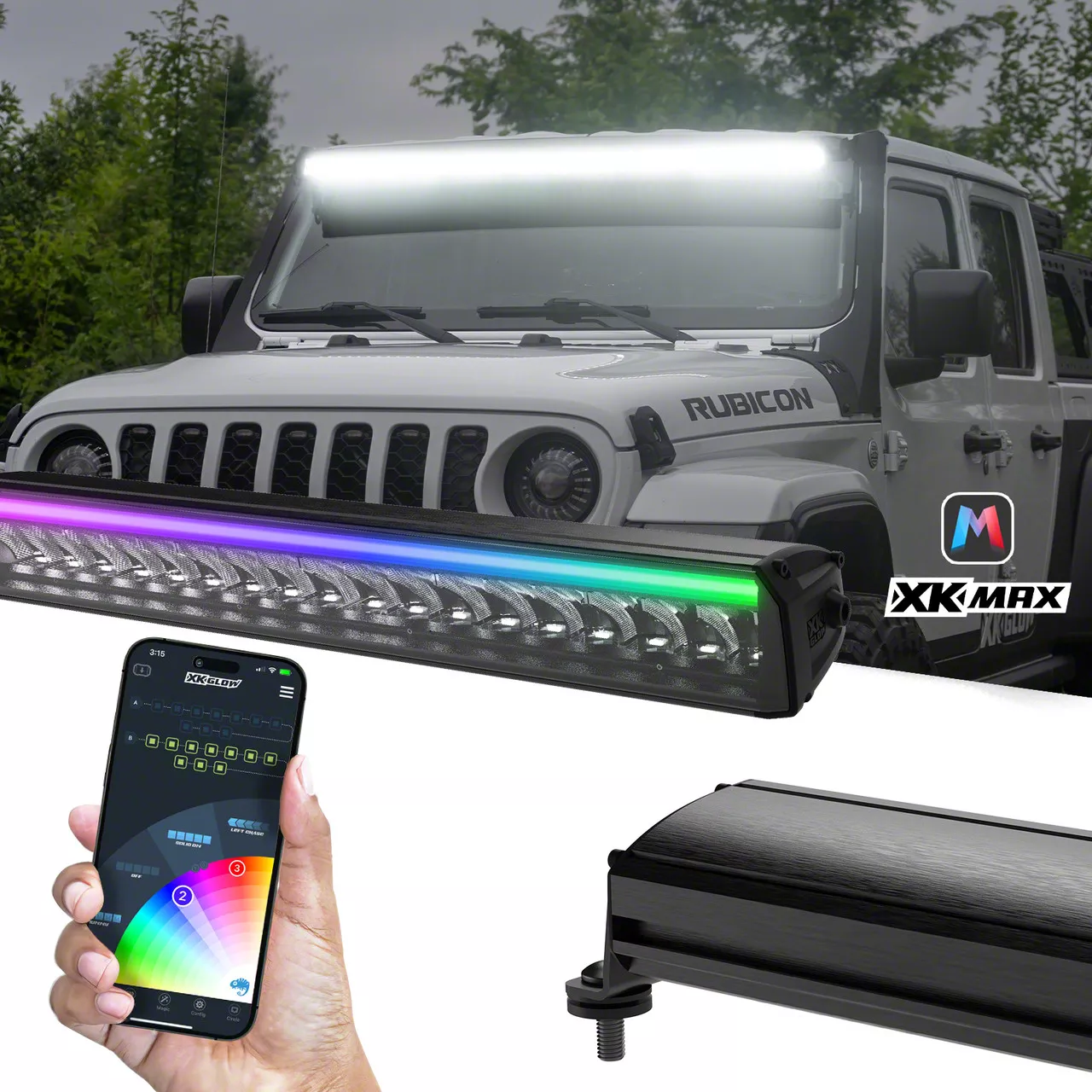 XK Glow Universal XT 20-Inch Xkmax Dual-Mode LED Light Bar with RGBW ...