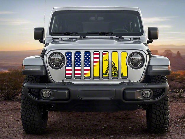 ZKD Customs Jeep Gladiator Grille Insert; Merica/DTOM Flag 30013 (20-23 ...