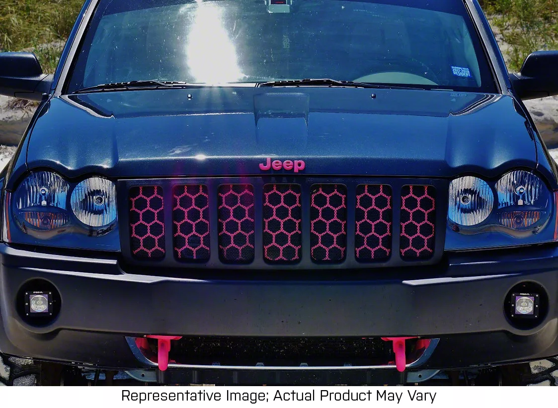 Jeep Wrangler Grille Insert; Red Honeycomb Pattern On A Black Field (18 ...