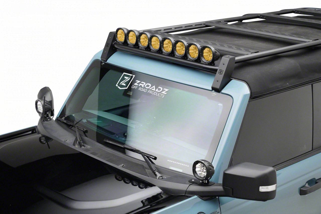 ZRoadz Bronco Roof Rack 4-Inch Amber LED Light Kit Z3090WRDA-KIT8 (21 ...