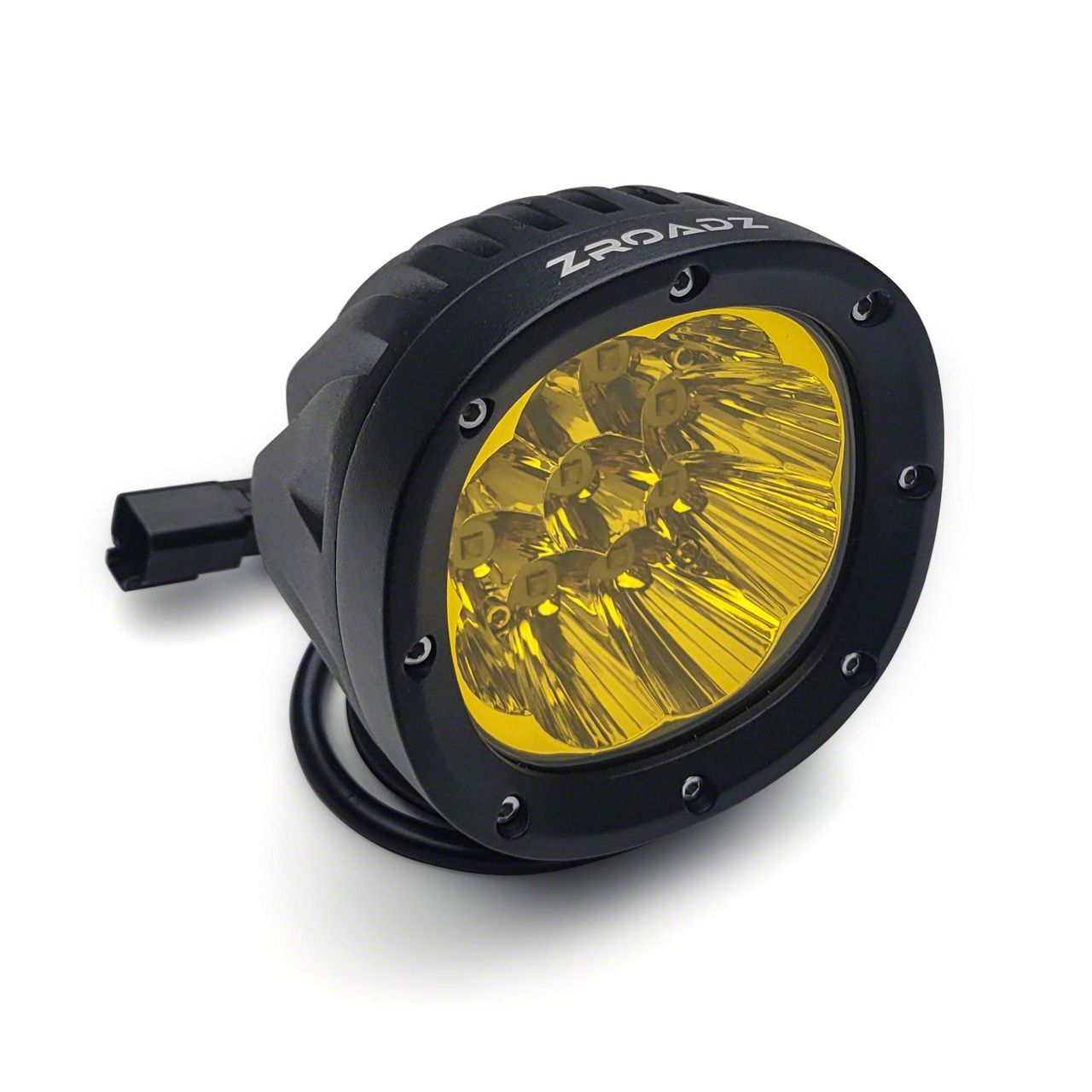 ZRoadz Tacoma 4-Inch Round Amber LED Light; Flood/Spot Beam Z3090W4RDA ...