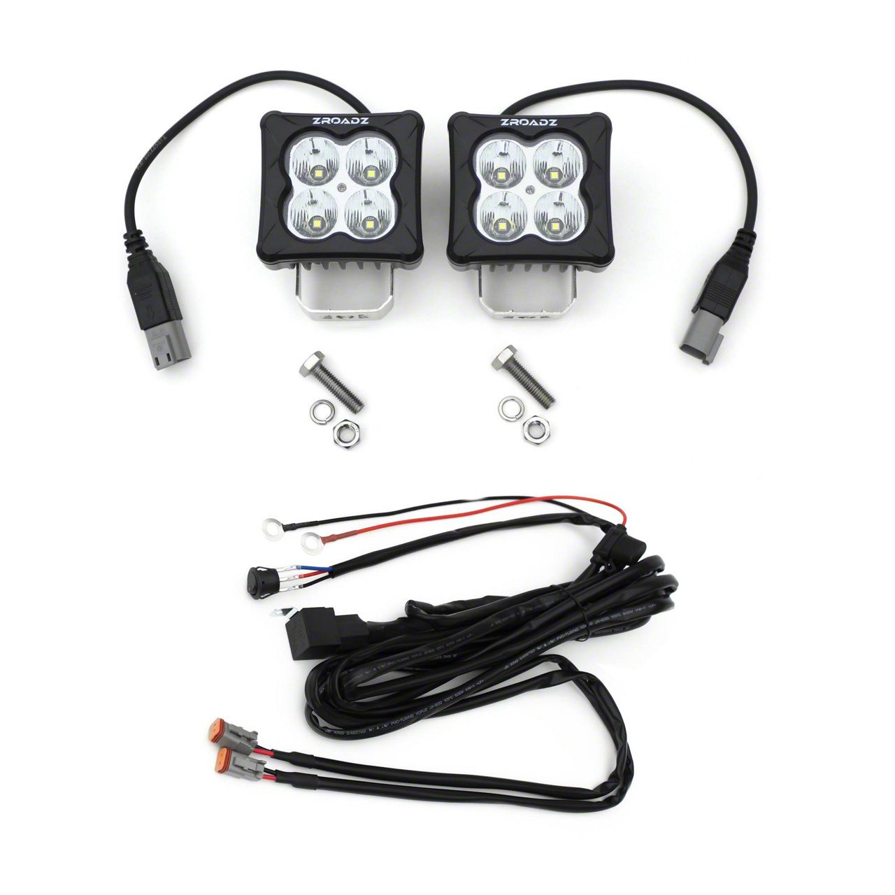 ZRoadz Titan G2 Series 3-Inch Bright White LED Pod Lights; Spot Beam ...
