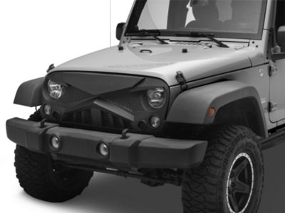 RedRock Jeep Wrangler Hawk Grille; Matte Black J183263 (07-18 Jeep ...