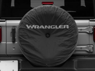 Mopar Jeep Wrangler Wrangler Logo Spare Tire Cover; Black; 32-Inch Tire ...
