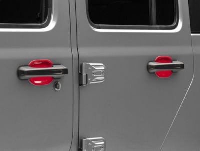 RedRock Jeep Gladiator Exterior Door Handle Guards; Red J143142 (20-25 ...