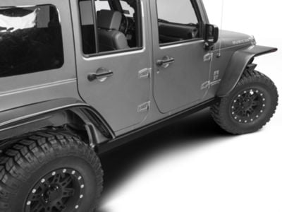 Barricade Jeep Wrangler Rubi Rails; Textured Black J100745 (07-18 Jeep ...