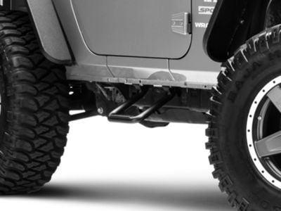 Carr Jeep Wrangler Hoop II Side Steps; Black; Pair 101241 (07-18 Jeep ...