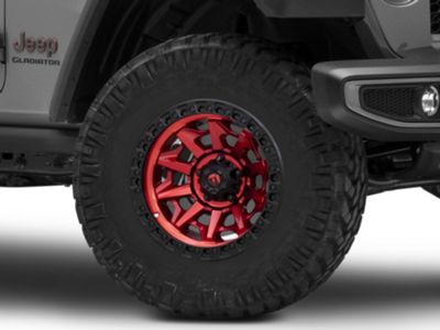 Fuel Wheels Jeep Gladiator Covert Candy Red with Black Bead Ring Wheel ...