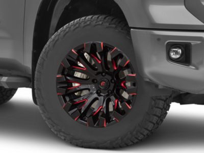 Fuel Wheels Tundra Quake Gloss Black Milled with Red Tint 5-Lug Wheel ...