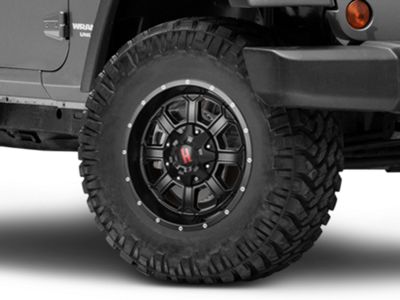 Havok Off-Road Jeep Wrangler H-101 Matte Black Wheel; 17x9; -12mm ...