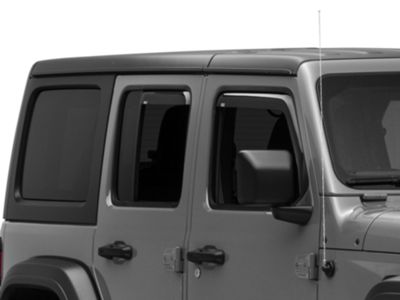 Jeep Wrangler In-Channel Window Deflectors; Front and Rear; Smoke (18 ...