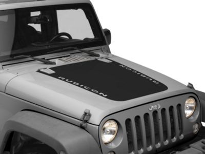 Jeep Licensed by RedRock Jeep Wrangler Rubicon Hood Decal; Matte Black ...